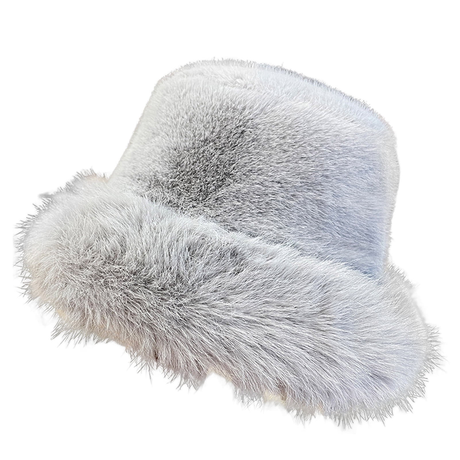 Chicminie Women Winter Bucket Hat Fuzzy Plush Thickened Windproof Heat ...
