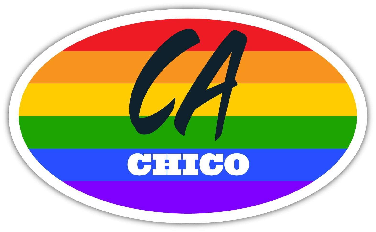 Chico CA California Butte County Rainbow Pride Flag 6 Stripes Pride ...