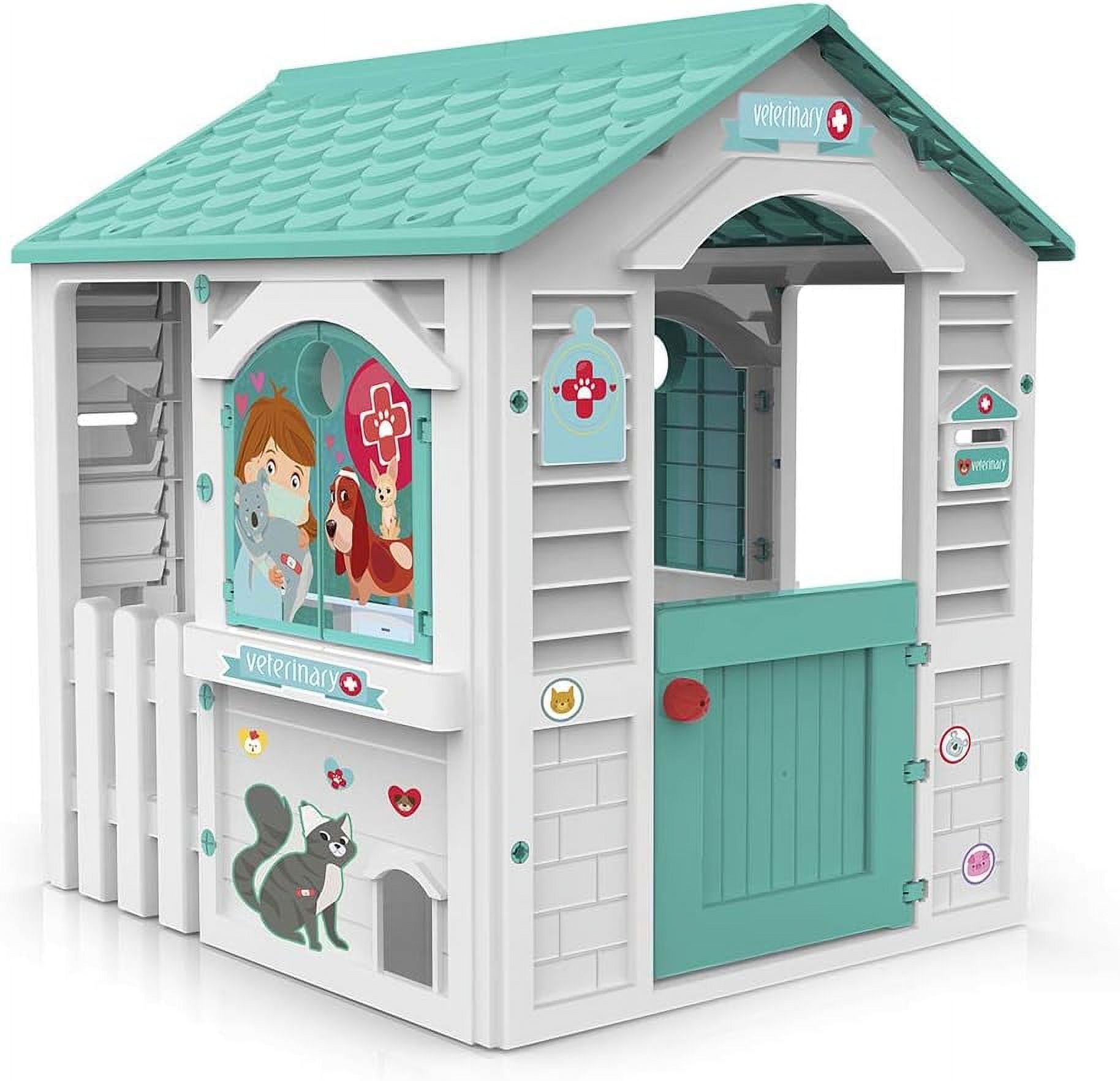 Chico's Veterinary Center Pretend Playhouse for Kids with Working Door ...
