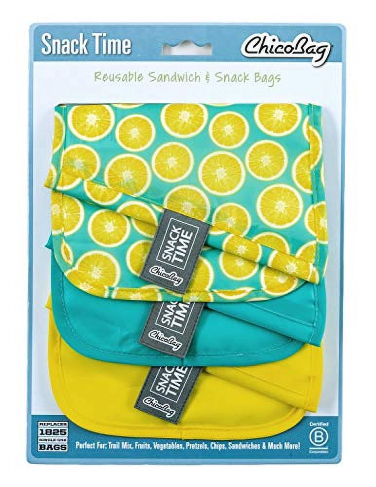 ChicoBag Snack Time rePETe Reusable Sandwich Bags w/Secure Hook & Loop ...
