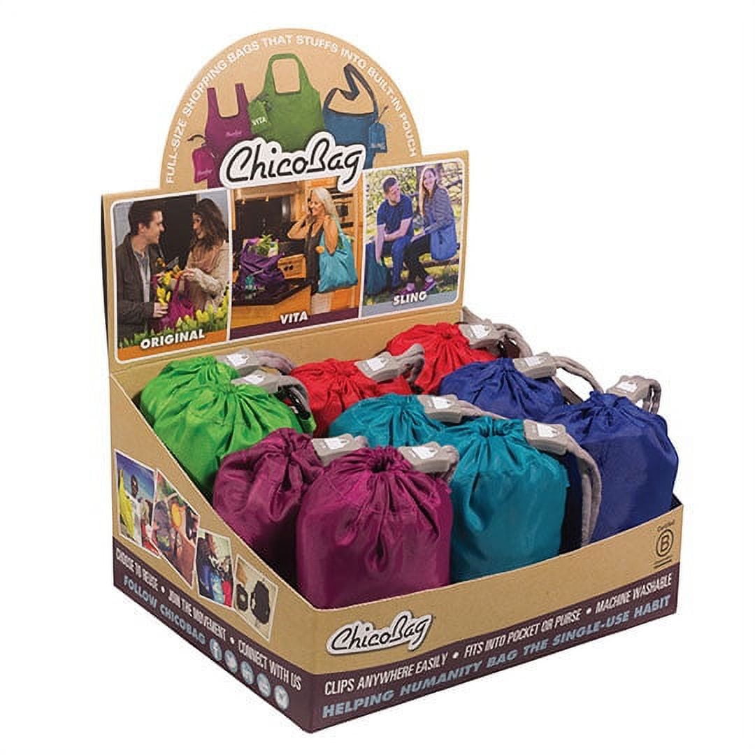 Chicobag Large Reusable Shopping Bags, Assorted Colors, Vita 10 Pack ...