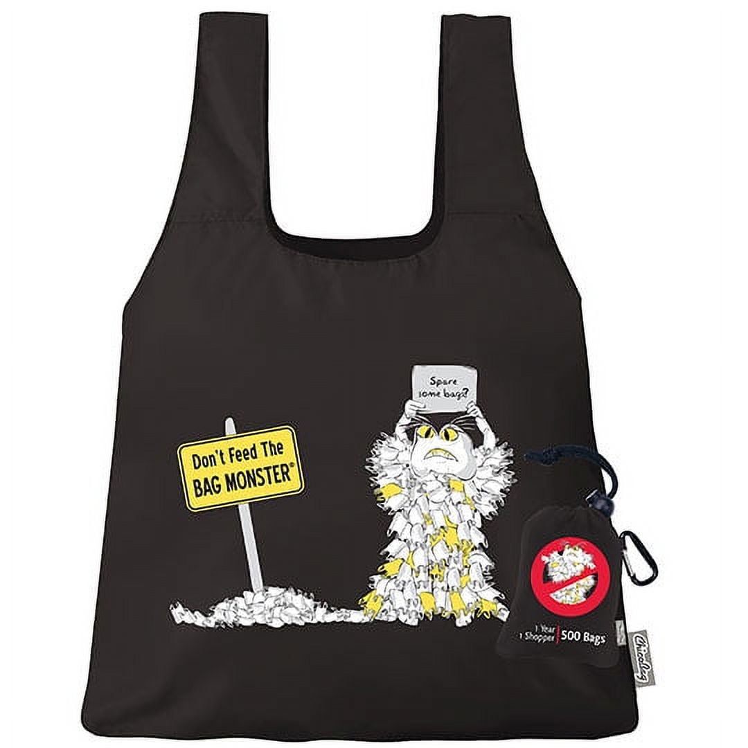 Chicobag 233305 Original Black With Bag Monster Reusable Shopping Bag ...