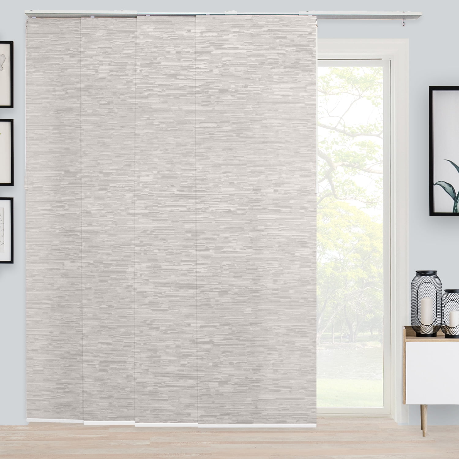 Chicology Adjustable Sliding Panel Blinds. Slate, 46"-86"W X 0"-96"H ...