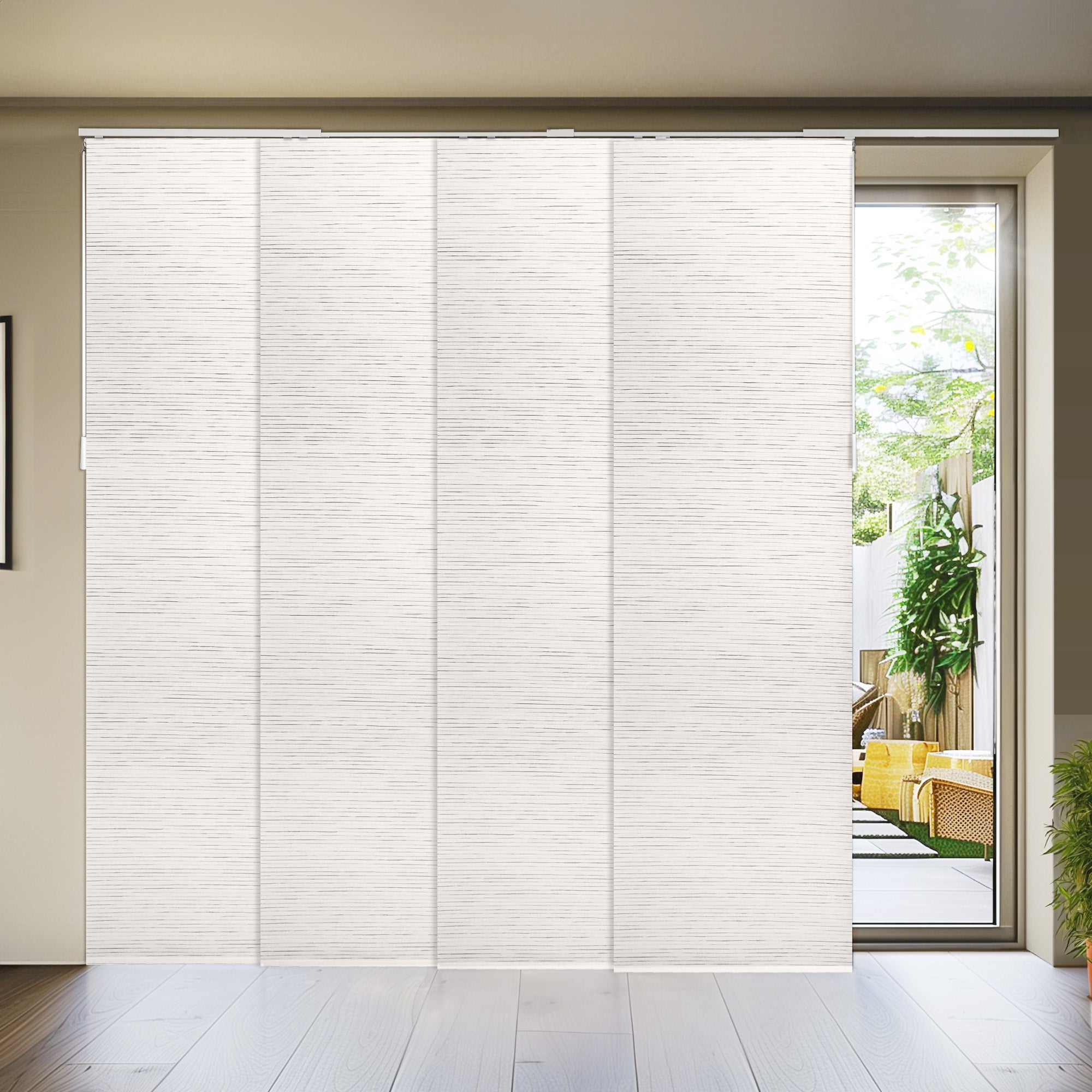 Chicology Adjustable Sliding Panel Track Blind Meshed Glacier - Walmart.com