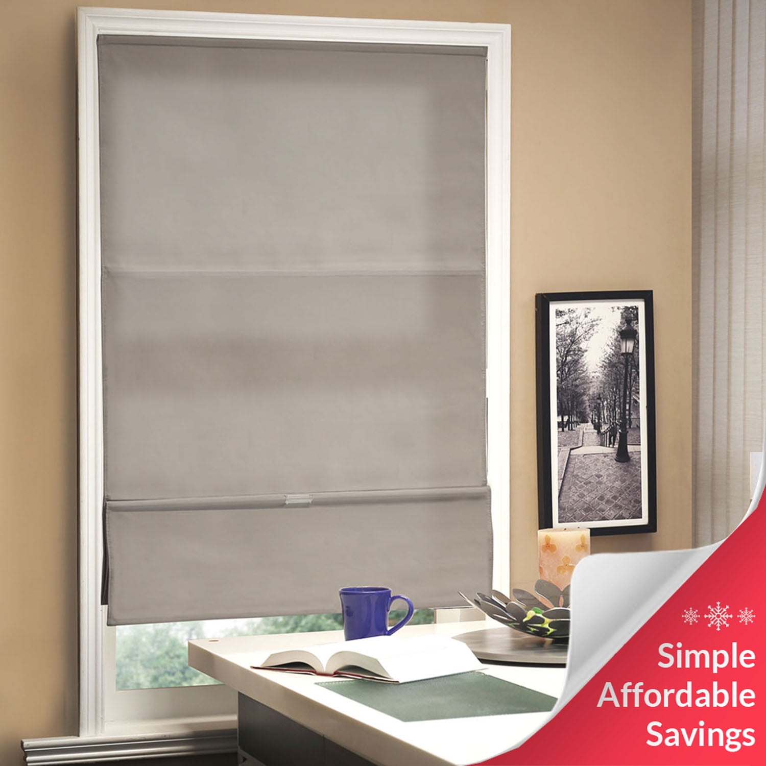 Chicology Privacy & Light Filtering Cordless Magnetic Roman Shades ...