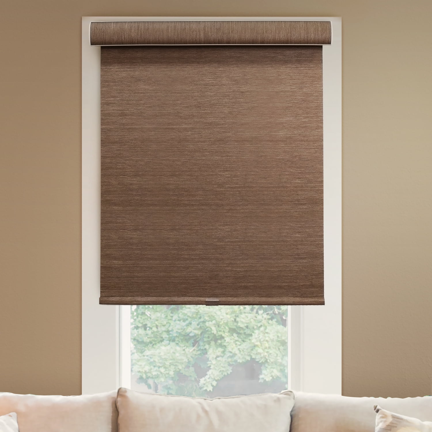 Chicology Snap-N'-Glide Cordless Roller Shade, Felton Truffle (Natural ...