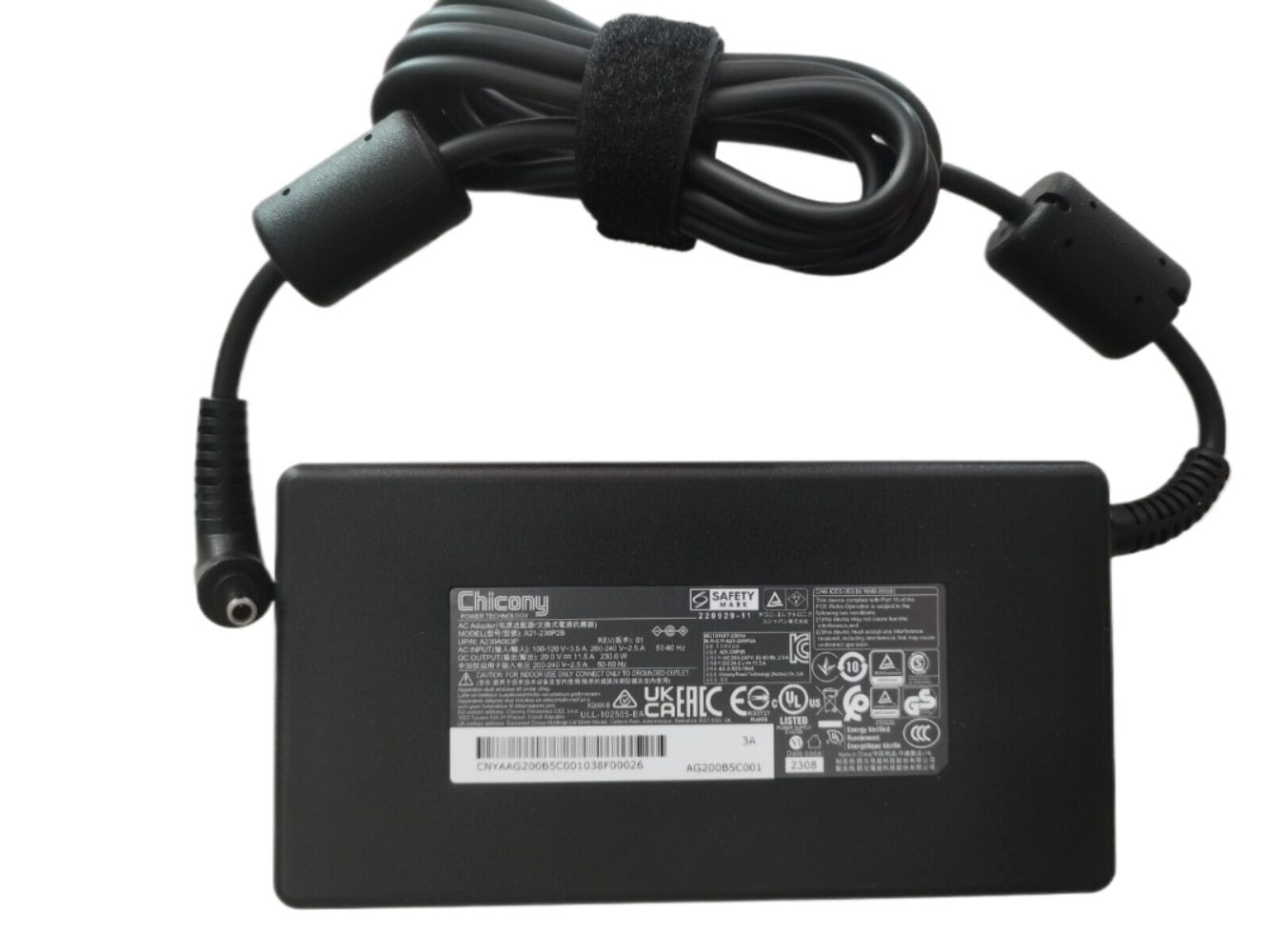 Chicony 230W 20V 11.5A Laptop Charger A21-230P2B for 2024 Clevo (4.5mm ...
