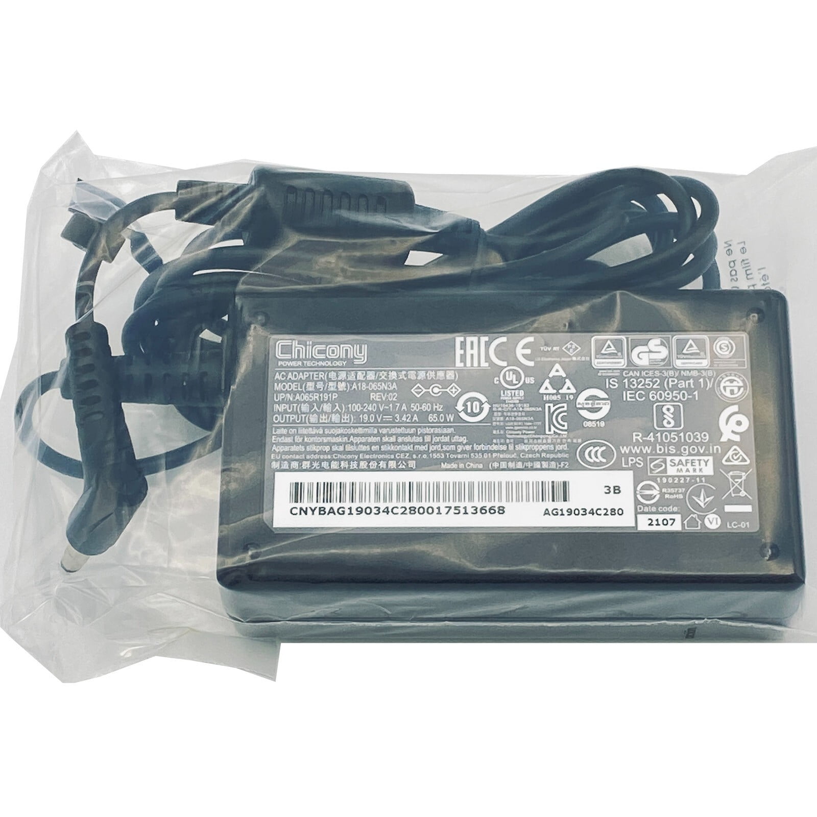 Chicony A18-065N3A 19V 65W Power Adapter w/ Power Cord Genuine Black ...