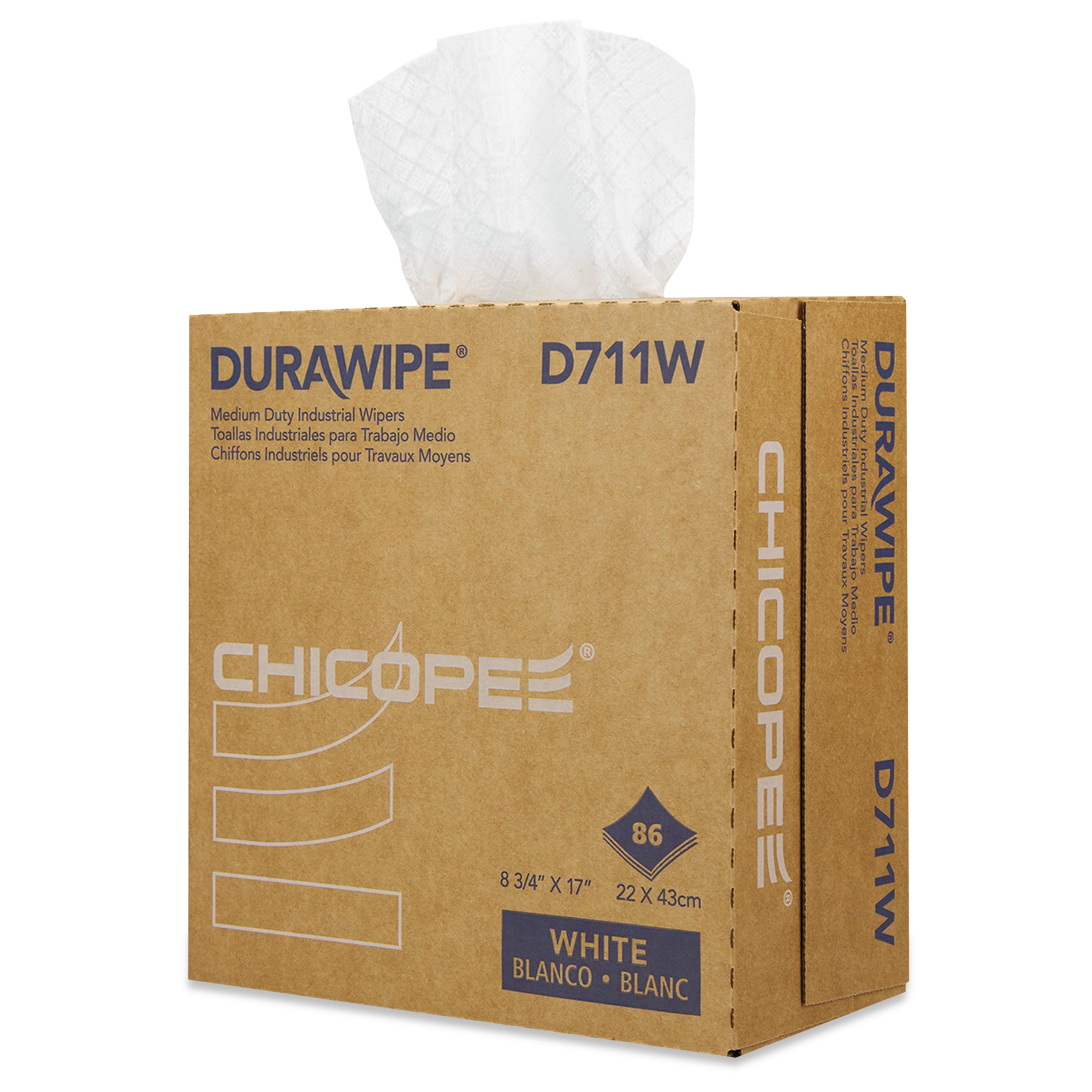 Chicopee Durawipe Medium-Duty Industrial Wipers, 8.8 x 17, White, 86 ...