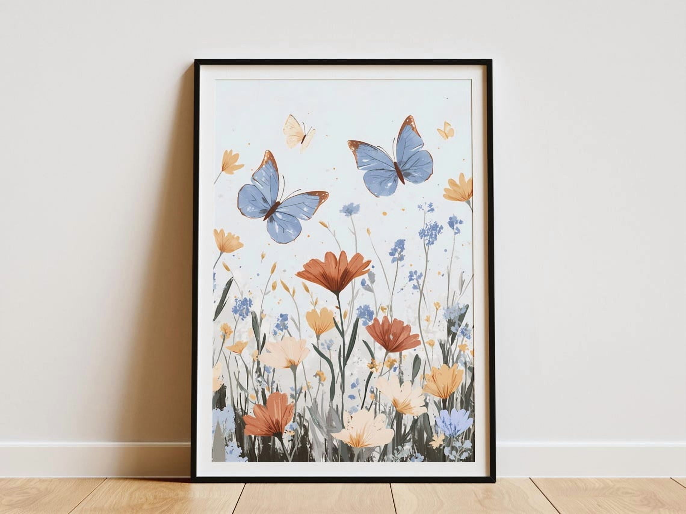 Chicory Flowers Butterfly Meadow Botanical Floral Summer Nature ...