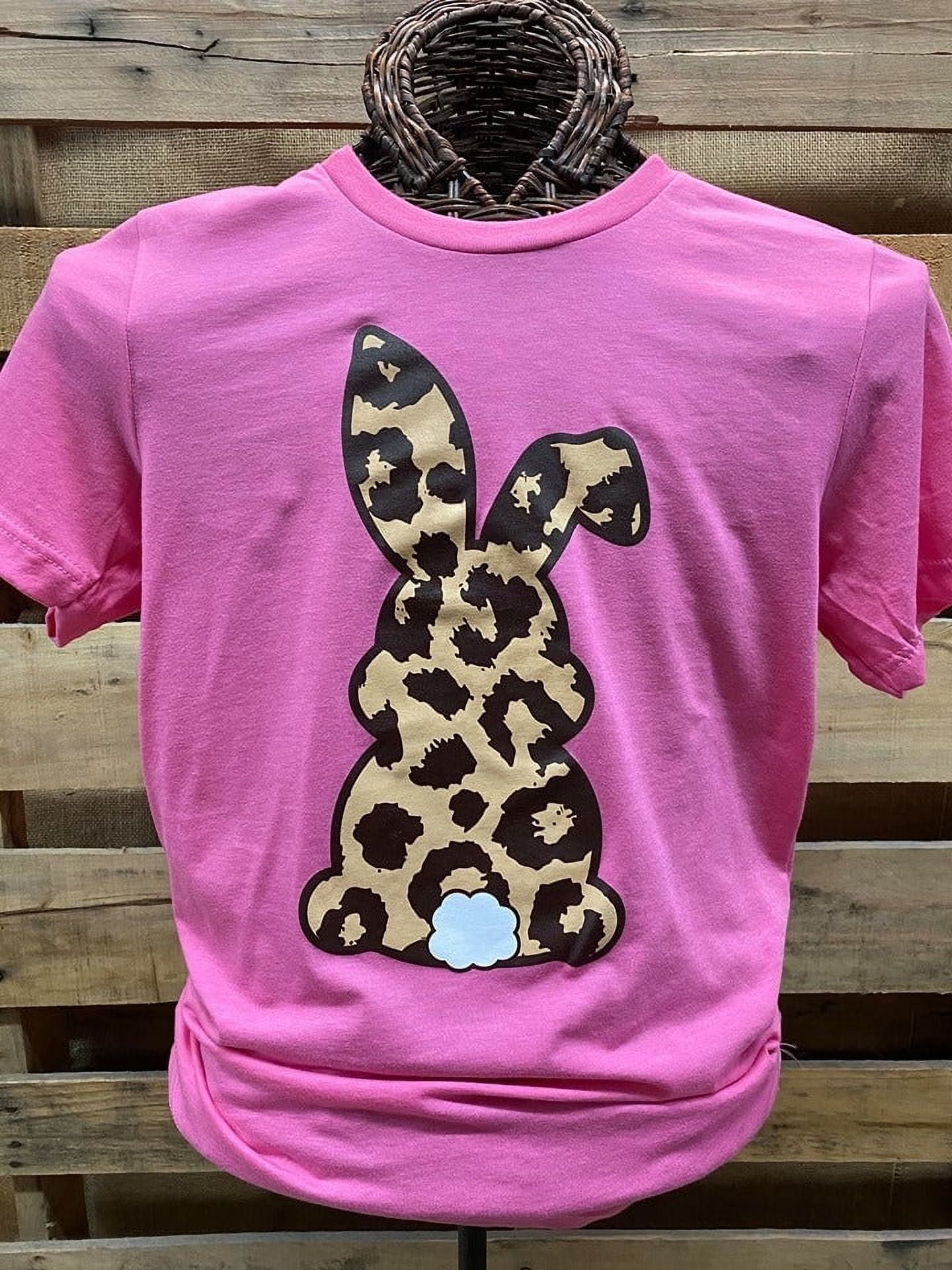 Chics Apparel Leopard Bunny Rabbit Easter Canvas Girlie Bright T Shirt ...