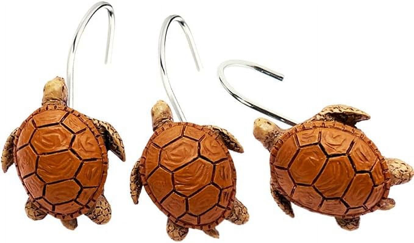 Chictie 12 Pieces Cute Turtle Shower Curtain Hooks Rings Set for ...