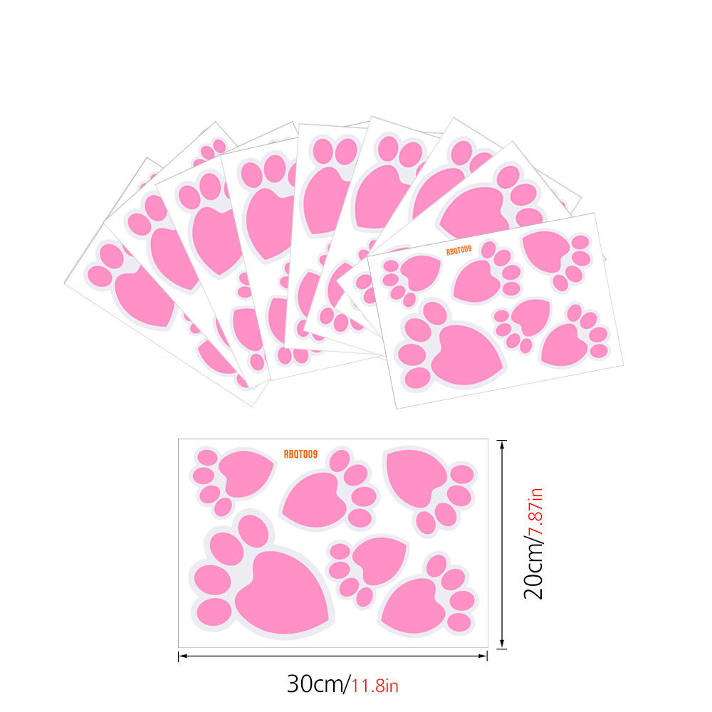 Chidian 1 Set Easter Rabbit Footprint Floor Decals Bunny Paw Print ...
