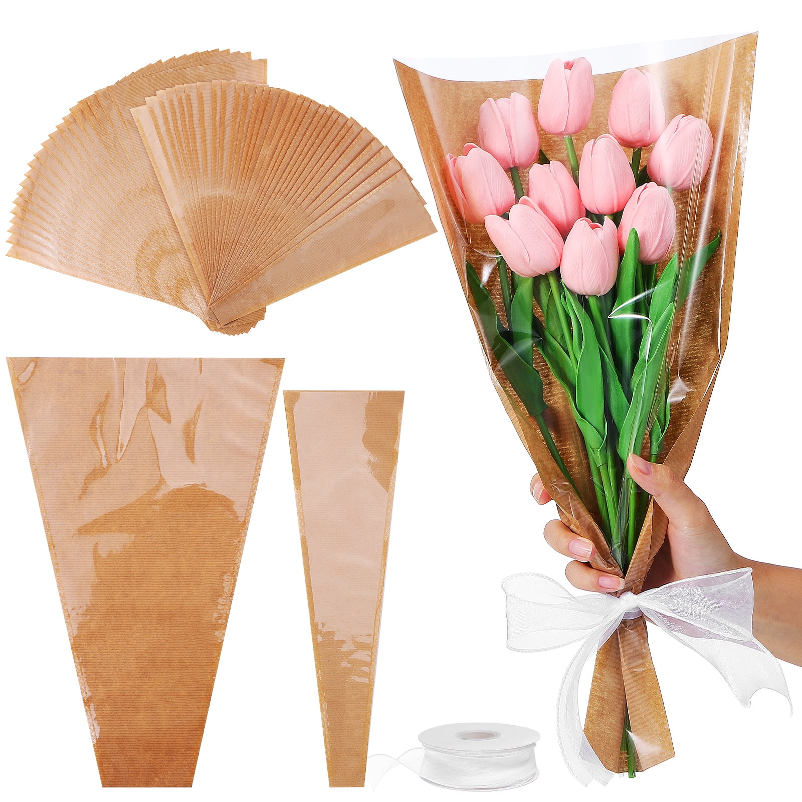 Chidian 1 Set Flower Wrapping Bags Bouquet Wrapping Paper Flower ...