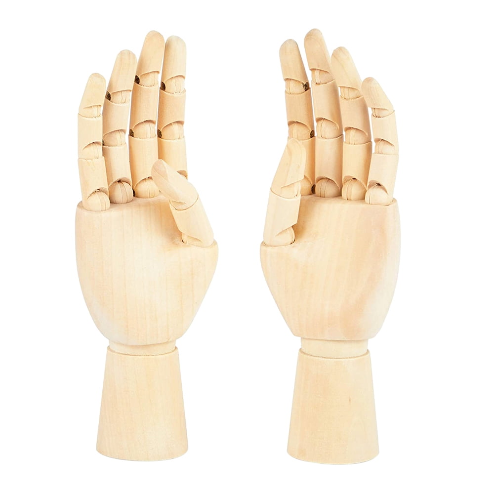 Masteelf 2Pcs Movable Joint Puppet Hand Models Wooden Crafts Decoration ...