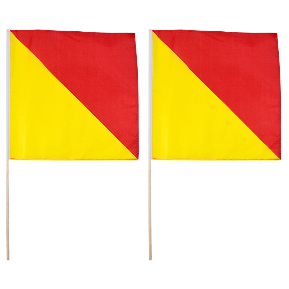 Chidian 2pcs Waving Match Signal Flag Handheld Signal Flag Small Waving ...