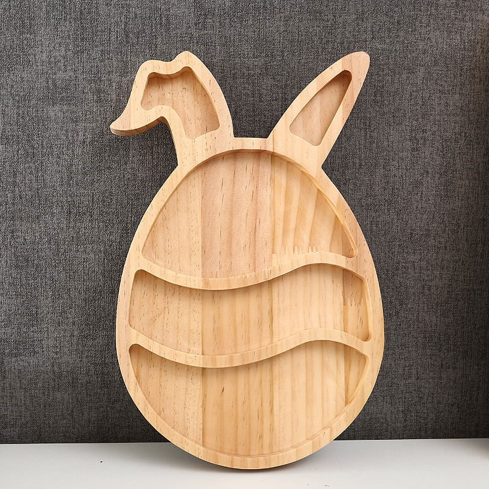 Chidian Farmhouse Bunny Serving Trays Easter Bunny Shaped Wooden ...