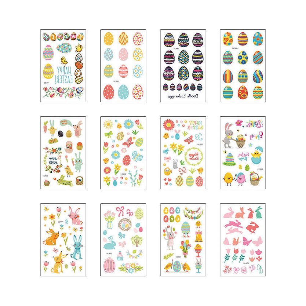 Chidian Party Sticker Egg Bunny Decals Temporary Tattoos Sticker Body ...
