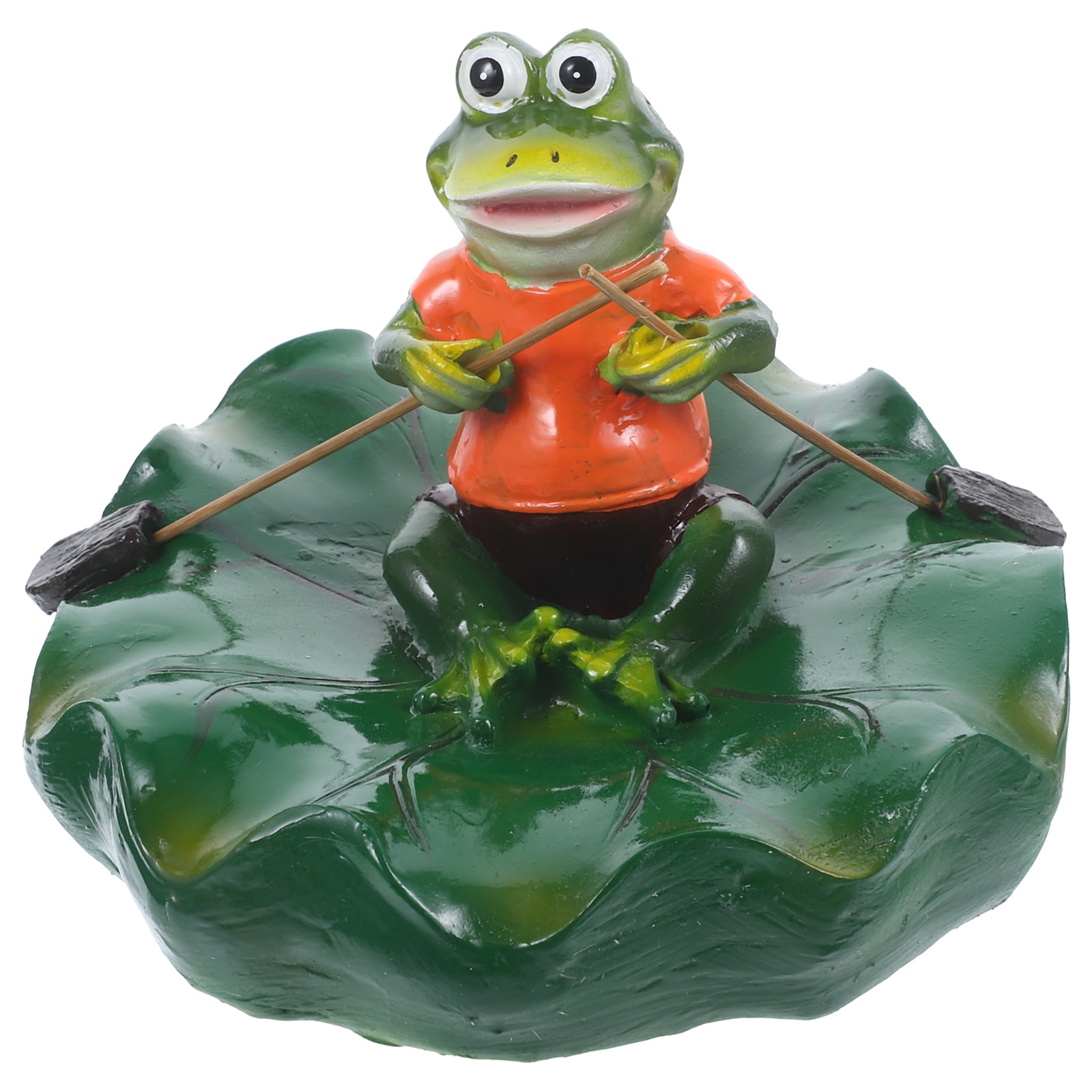 Chidian Resin Floating Frog on Lotus Leaf Garden Water Floating Pond ...
