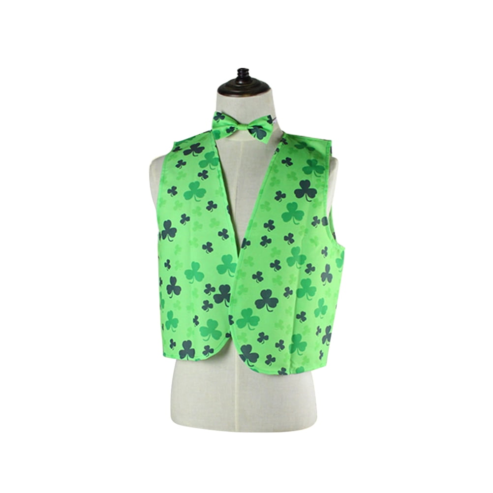 Chidian St. Patricks Day Costume Shamrock Waistcoat Leprechaun Vest ...