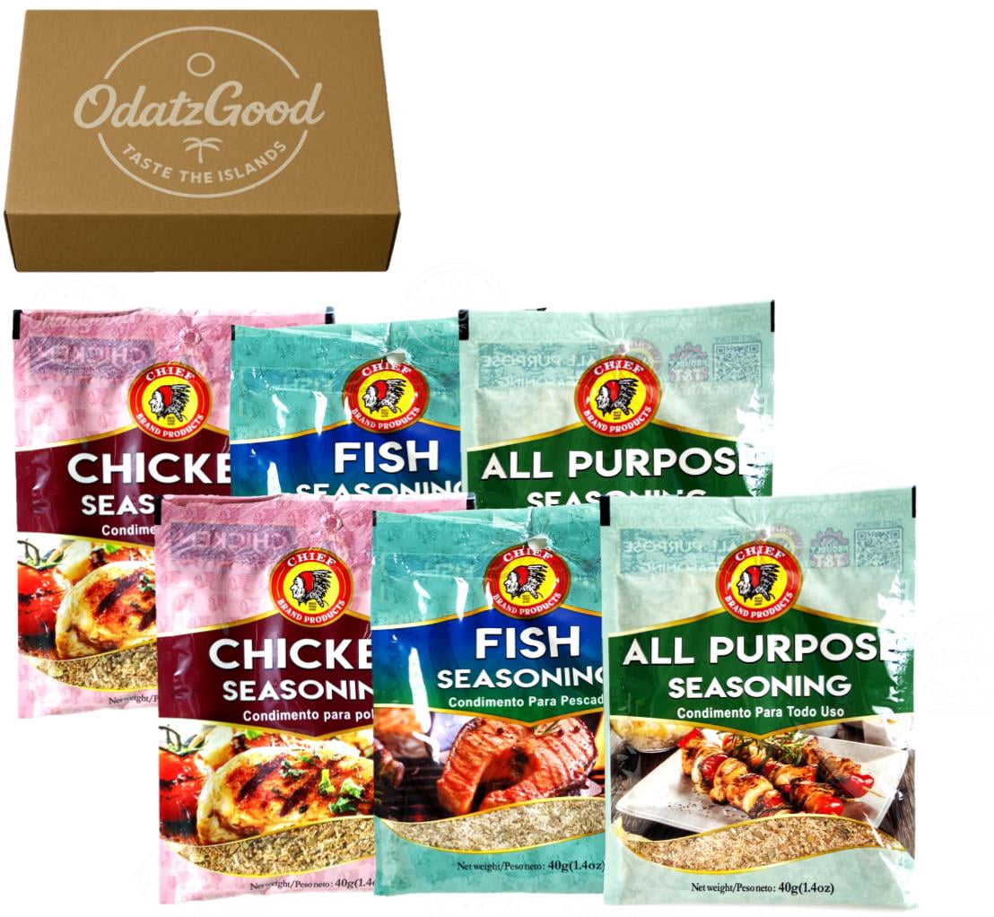Chief All Purpose, Chicken & Fish Seasoning 1.4oz (40g) 6-Pack ...