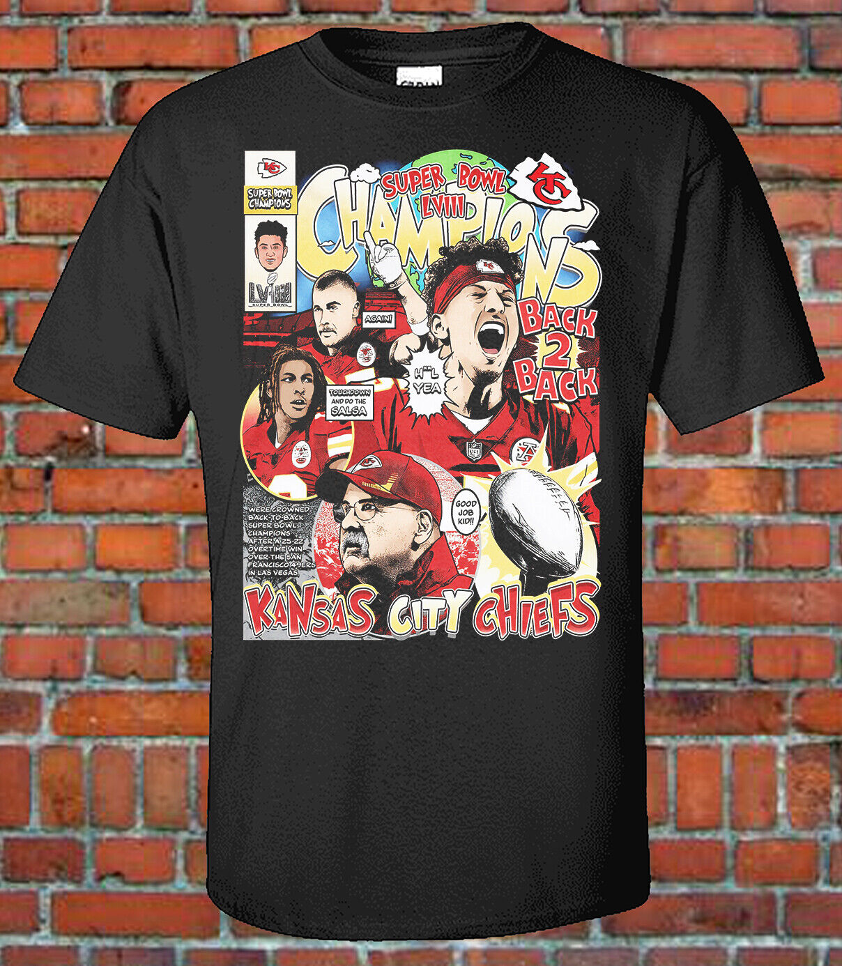 Chief Back To Back Champ Character Graphic Tee - Walmart.com