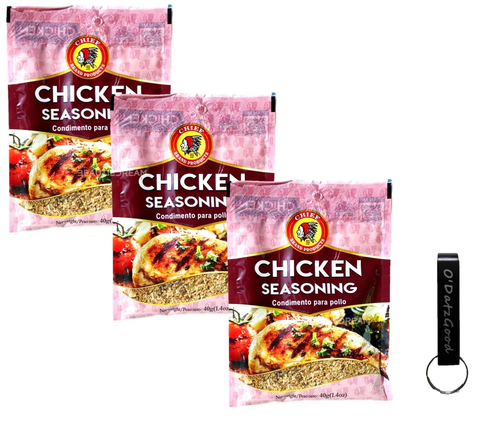 Chief Chicken Seasoning 1.4 oz (40g) Pack of 3 Packaged w/ ODatzGood ...