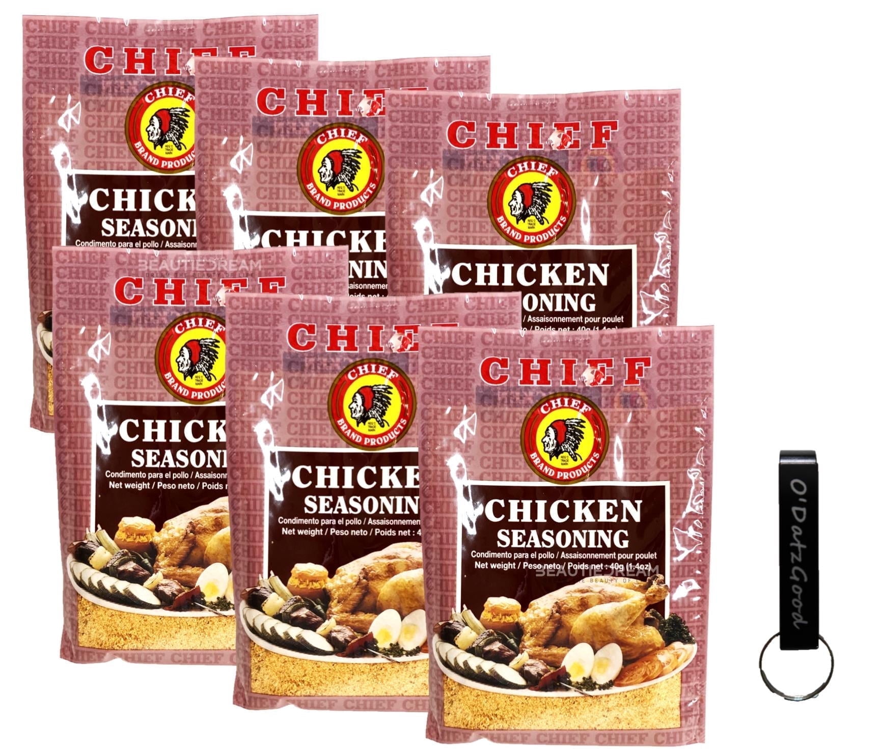 Chief Chicken Seasoning 1.4 oz (40g) Pack of 6 Packaged w/ ODatzGood ...