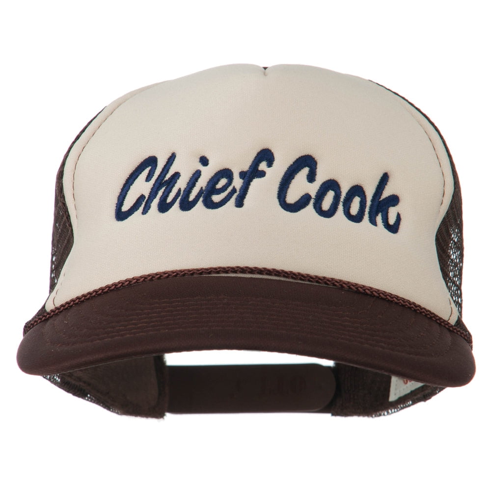 Chief Cook Embroidered Foam Mesh Cap - Brown Tan OSFM - Walmart.com