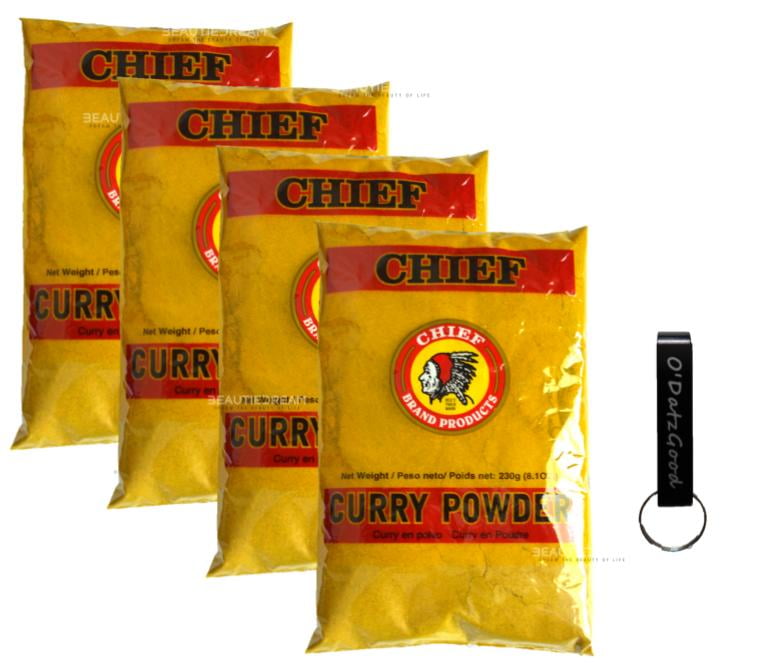 Chief Curry Powder 8 oz (230g) Pack of 4 Packaged w/ ODatzGood ...