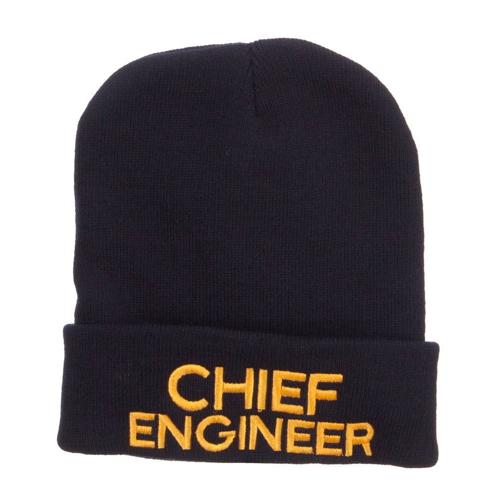 Chief Engineer Embroidered Long Beanie - Navy OSFM - Walmart.com
