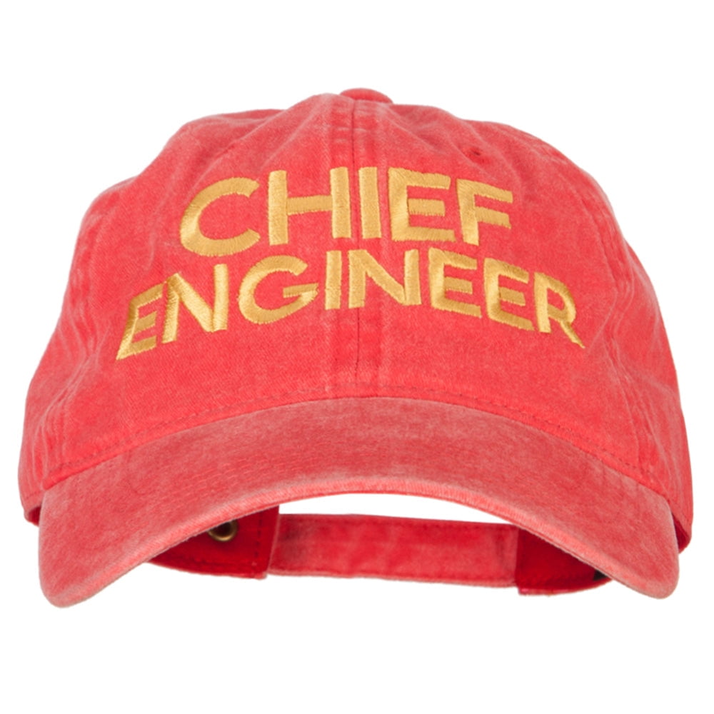 Chief Engineer Embroidered Unstructured Cotton Cap - Red OSFM - Walmart.com