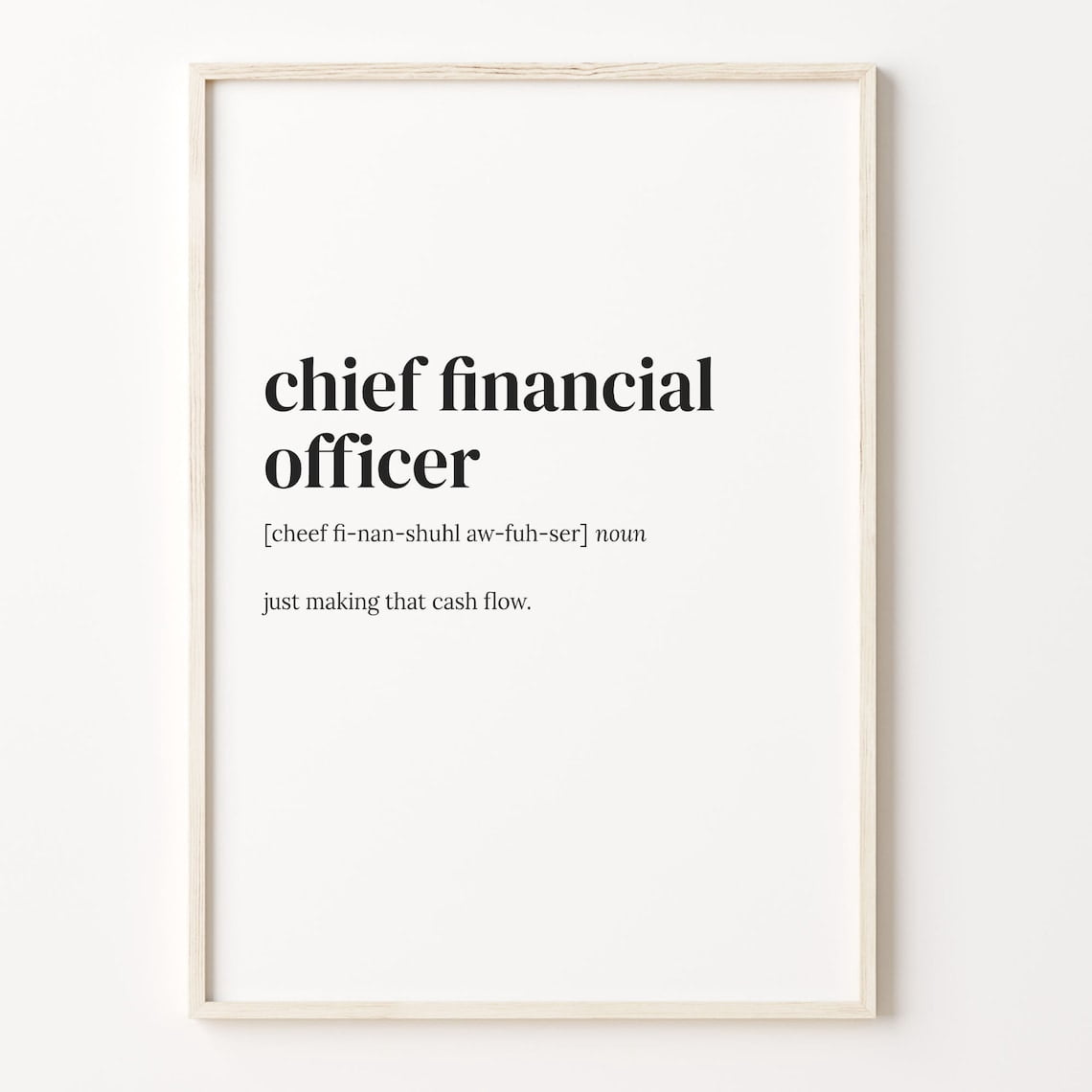 Chief Financial Officer Definition Quote Wall Art, Unframed Poster ...