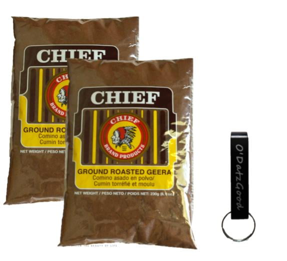 Chief Ground Roasted Geera 8 oz (230g) Pack of 2 Packaged w/ ODatzGood ...