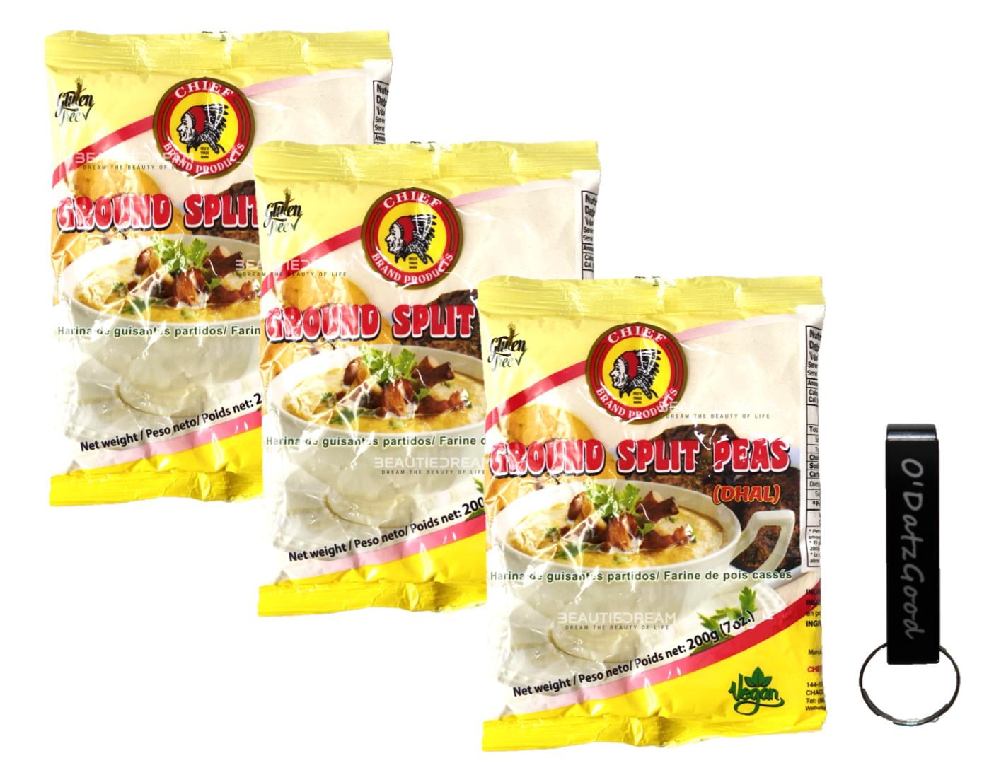 Chief Ground Split Peas 7 oz (200g) Pack of 3 Packaged w/ ODatzGood ...
