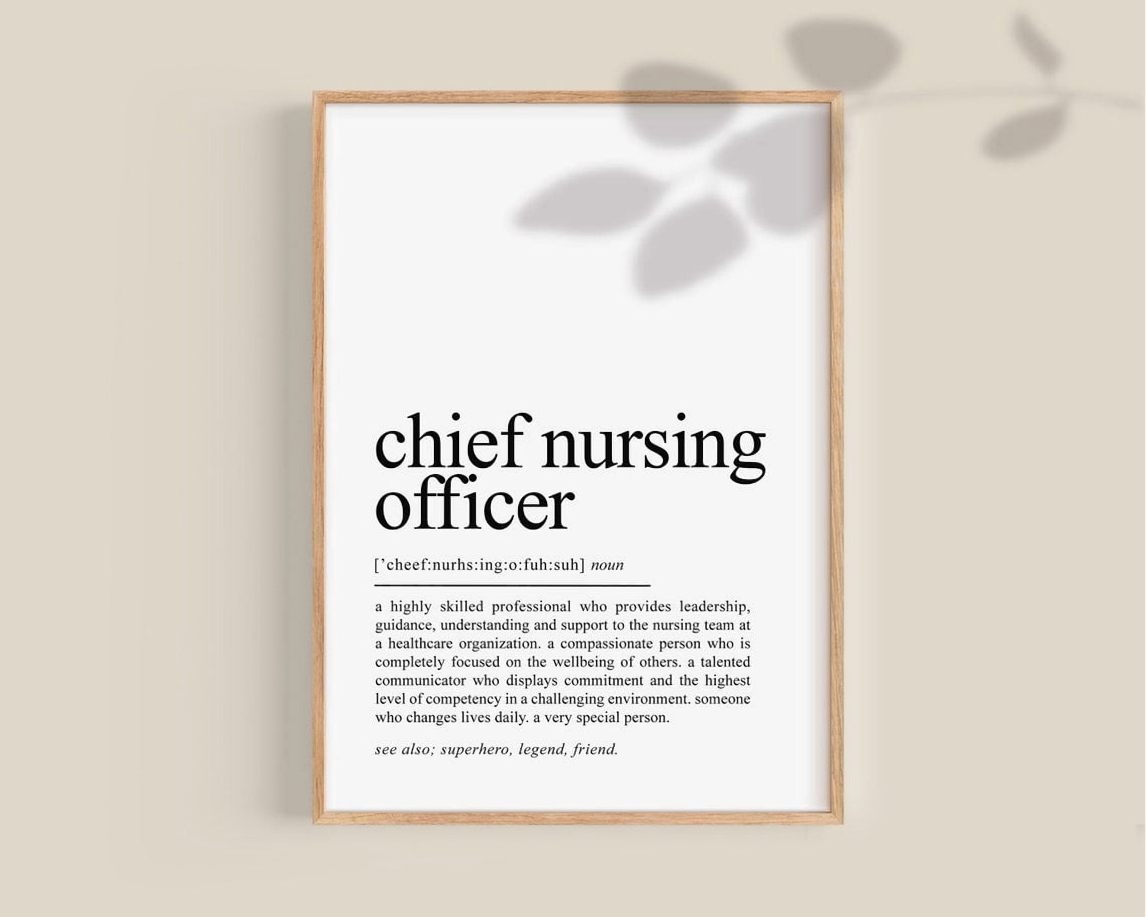 Chief Nursing Officer, Cno Definition Poster, Chief Nursing Officers ...