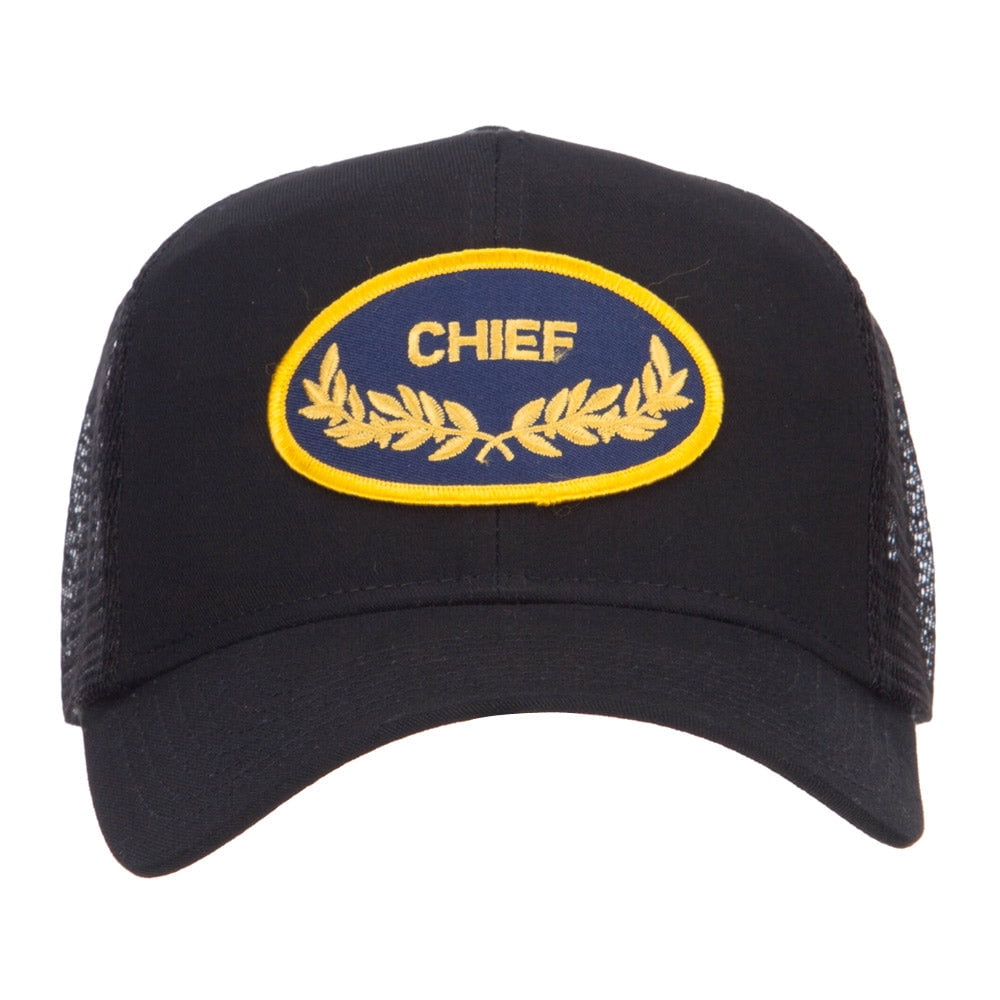 Chief Oak Leaf Patched Mesh Cap - Black OSFM - Walmart.com