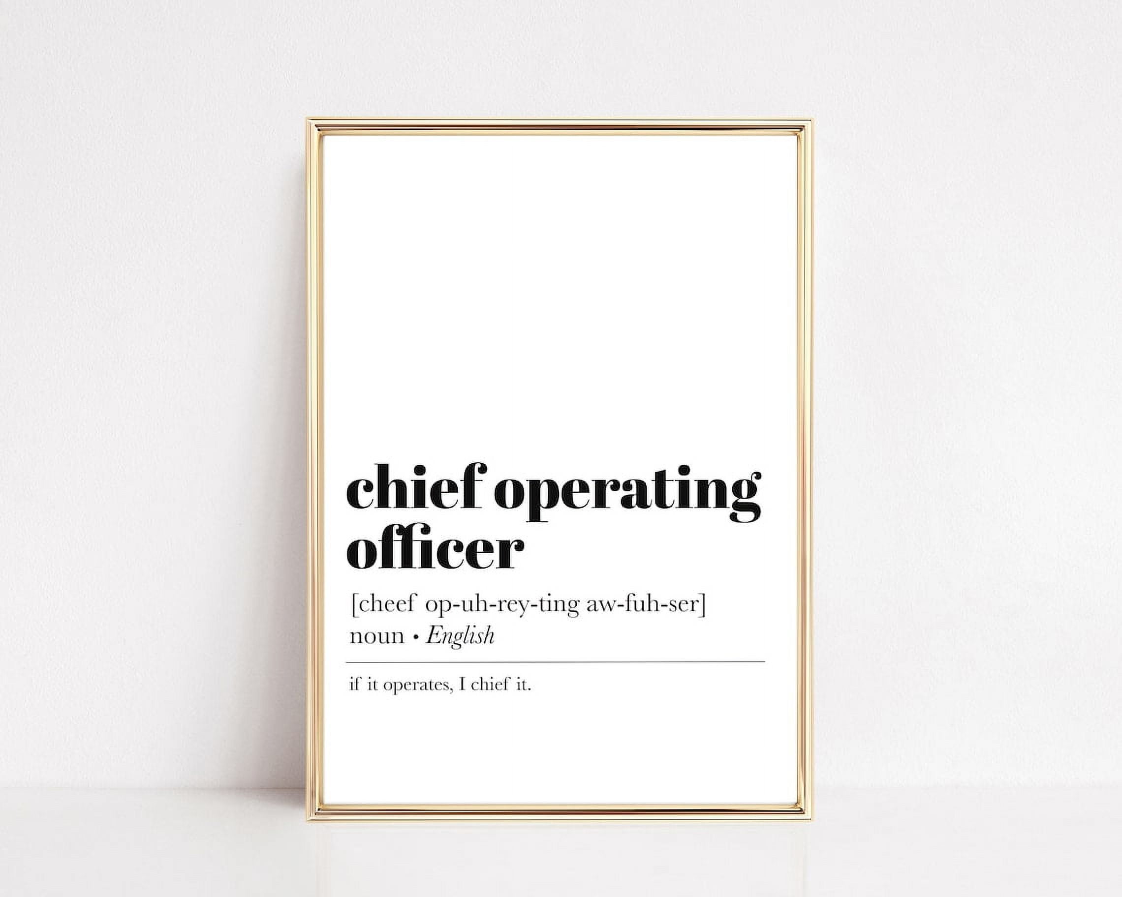 Chief Operating Officer Definition Print Coo Gift Funny Home Office ...