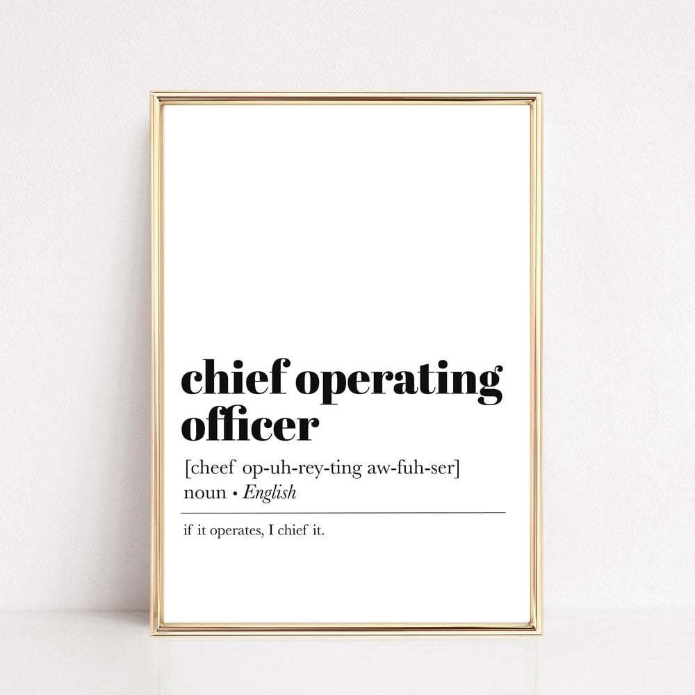 Chief Operating Officer Definition Print, Coo Gift, Funny Home Office ...