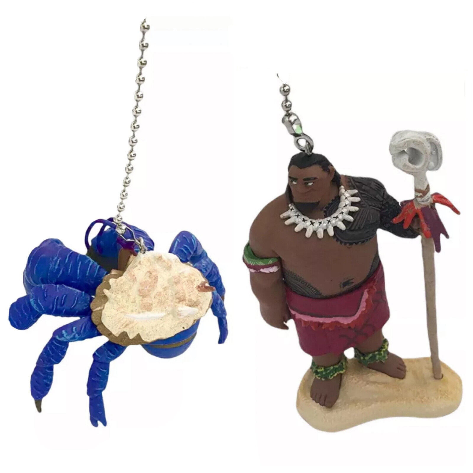Chief Tui Moana Dad & Tamatoa Crab Fan Lamp Pull Chain Figure PVC ...