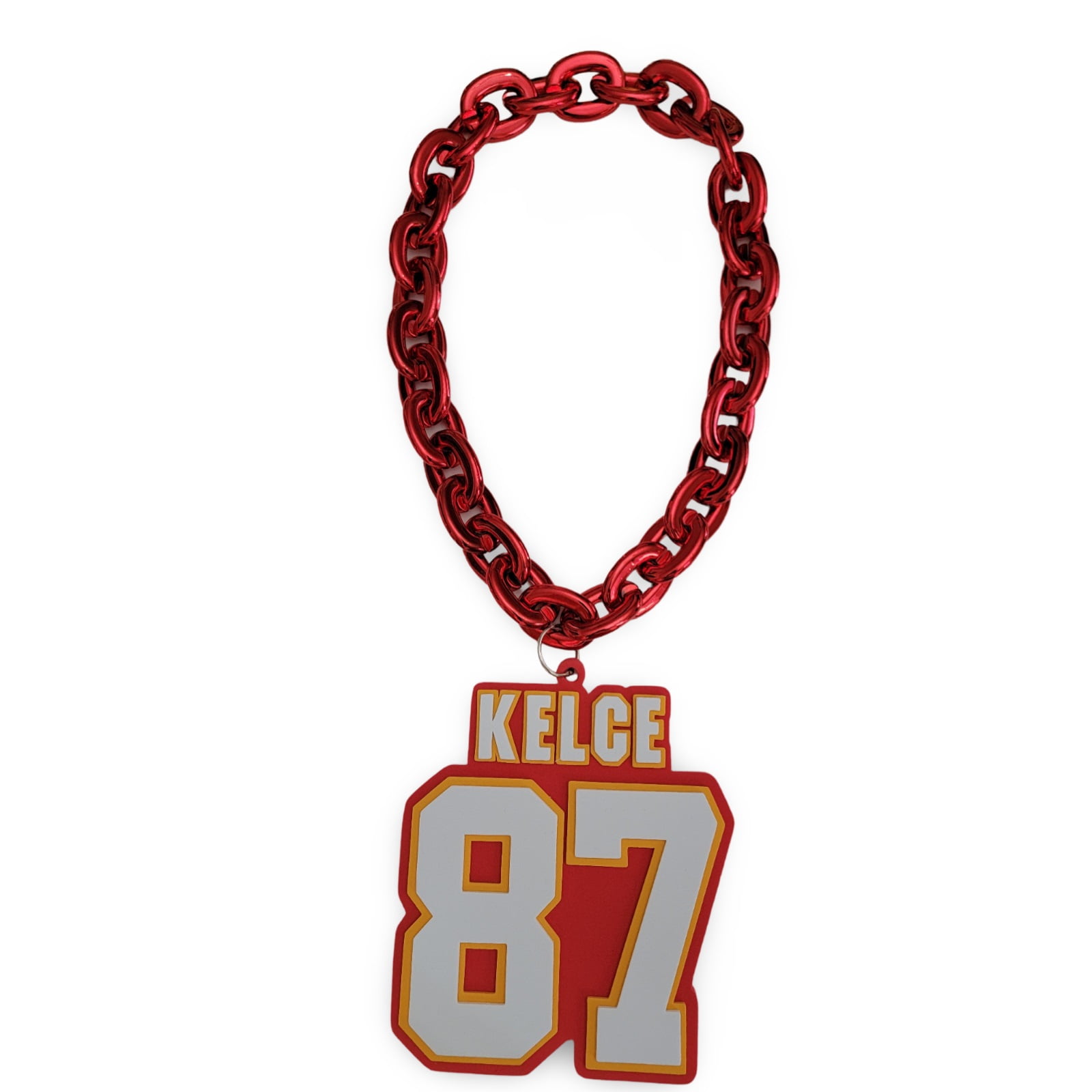 Chiefs #87 Travis Kelce Big Player Chain Necklace – Kansas City 8x7 3D ...