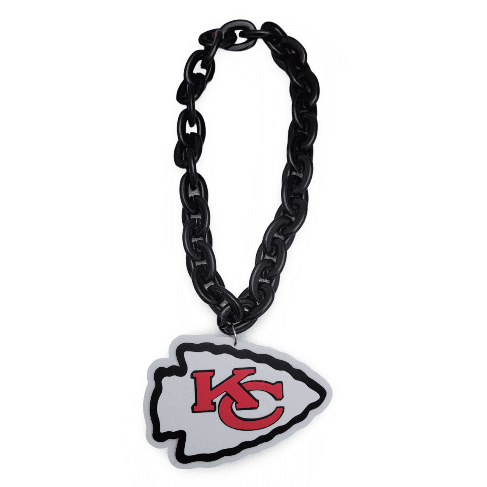 Chiefs Big Chain Necklace - Black Oversized Kansas City Fan 3D Logo ...