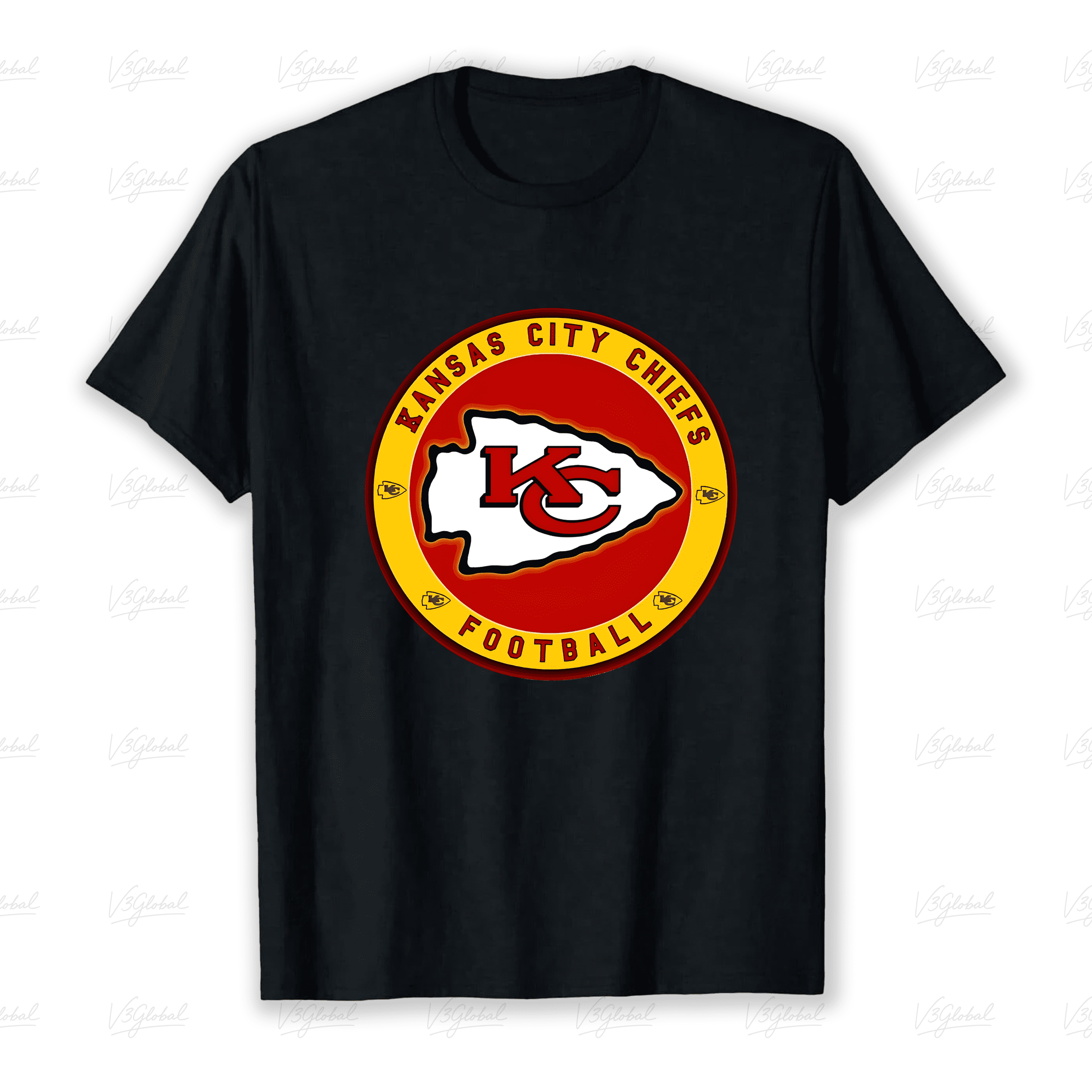 Chiefs Spirit Kansas Local Red Gold Football Theme Fan Graphic Unisex T ...