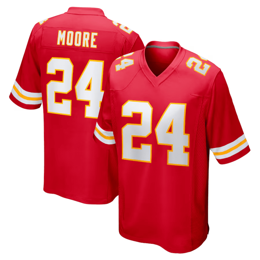 Chiefss Football Shirt Skyy Moore#24 Team Name Number Fans Gift Adult Game Sports Tee For Men ...