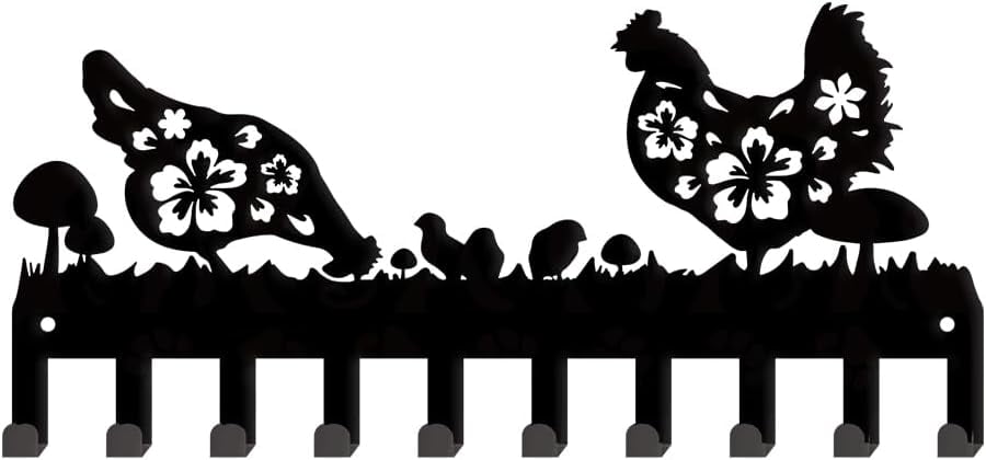 Chieken Flower Key Hook Lawn Chickens Key Hlder with 10 Hooks ...