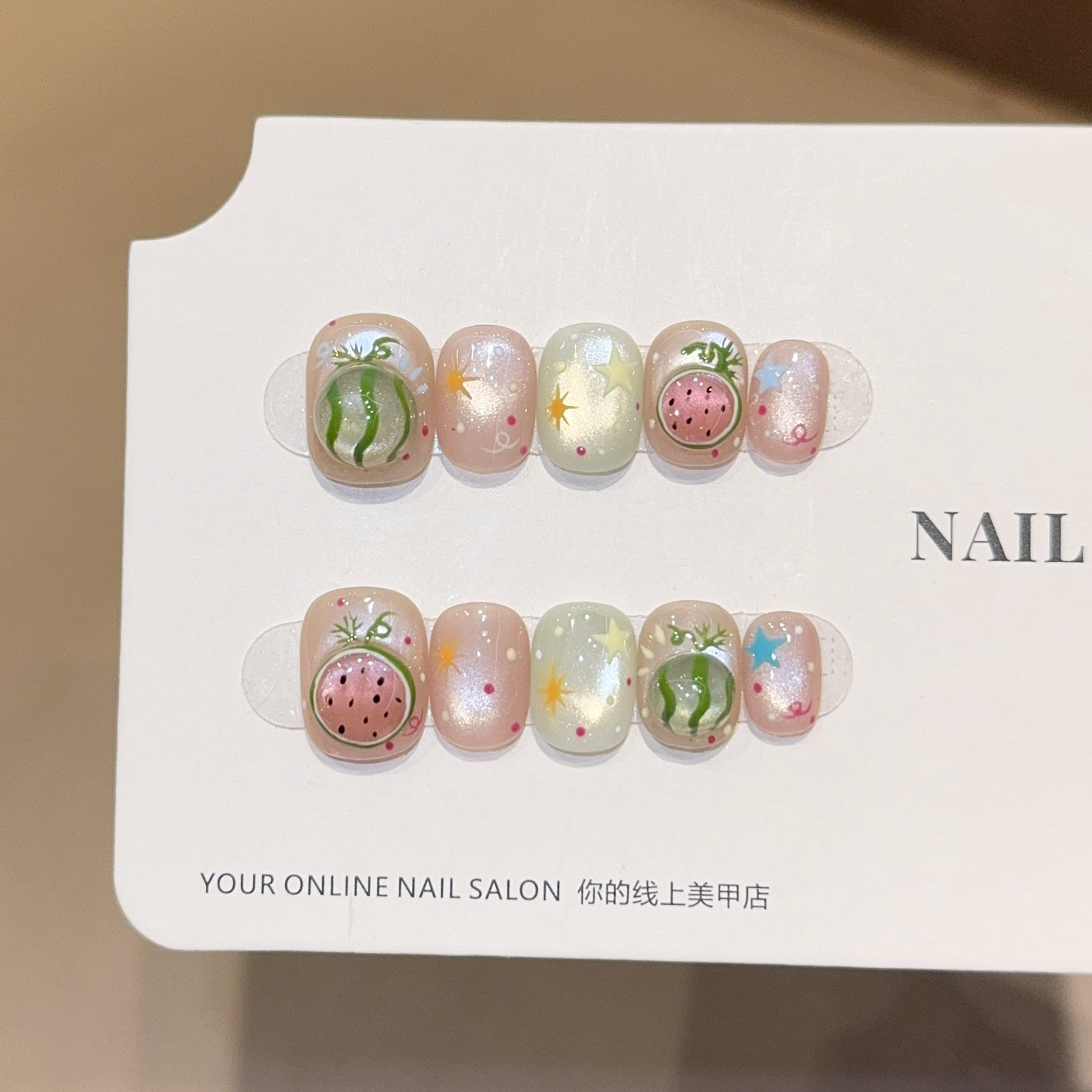 Chifan [Guajiro] Cute hand-painted pinched watermelon cat eye pure hand ...