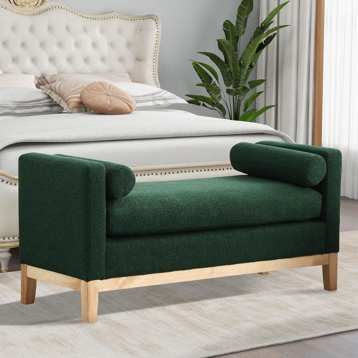 Chifee & Vingol 53.5" End of Bed Bench Upholstered Boucle Bench for ...