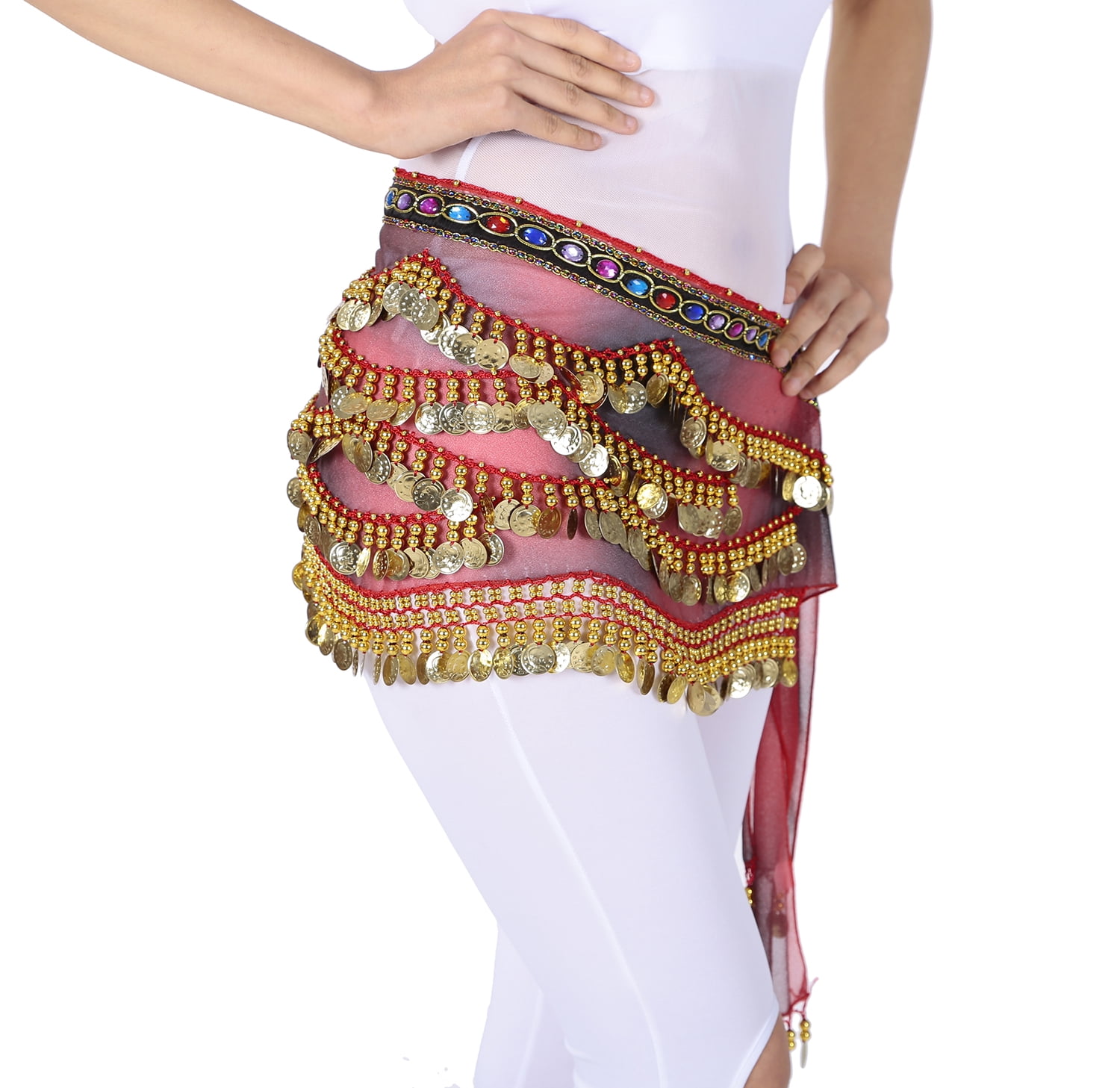 Chiffon Belly Egyptian Dance Hip Wrap Sash Belt Skirts Scarf Scarves ...