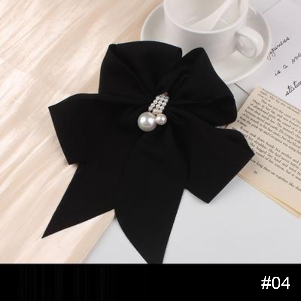 Chiffon Bow Pearl Hair Clip Spring Clip Hair Accessories Fashion All ...