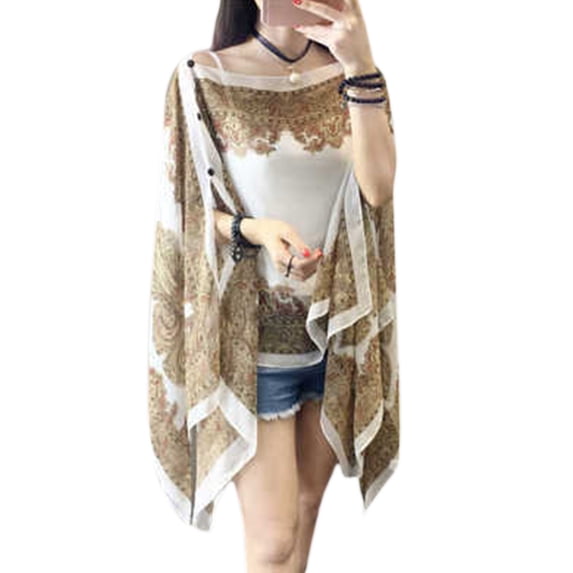 Chiffon Cardigan for Beach Lightweight Wrap Soft Scarves Cute Flower ...